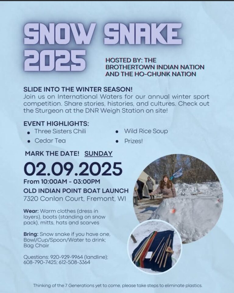 Snow Snake 2025: Inter-tribal Competition Sunday, February 9th