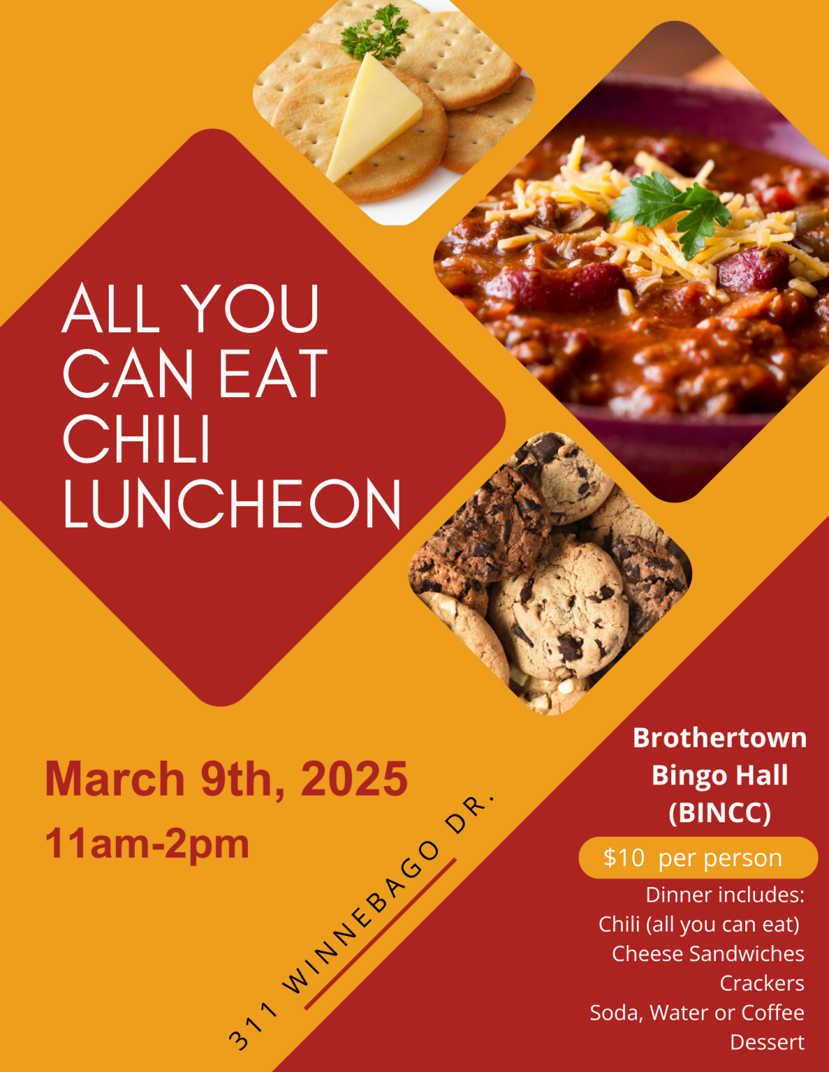 All You Can Eat Chili Luncheon – March 9th